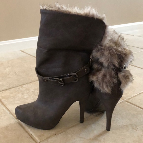 Shoes | Fur Heeled Luxe Boots | Poshmark